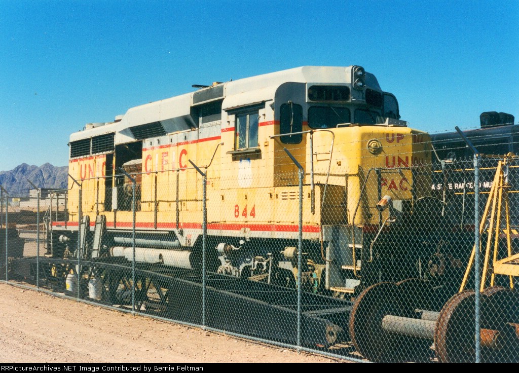 Union Pacific GP30 #844 reposes in the Nevada desert
